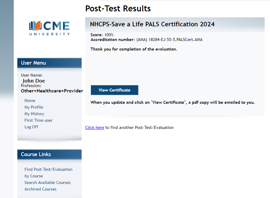 كيف يمكنني استرداد شهادة CME الخاصة بي من جامعة CME ؟ (NHCPS) – Support